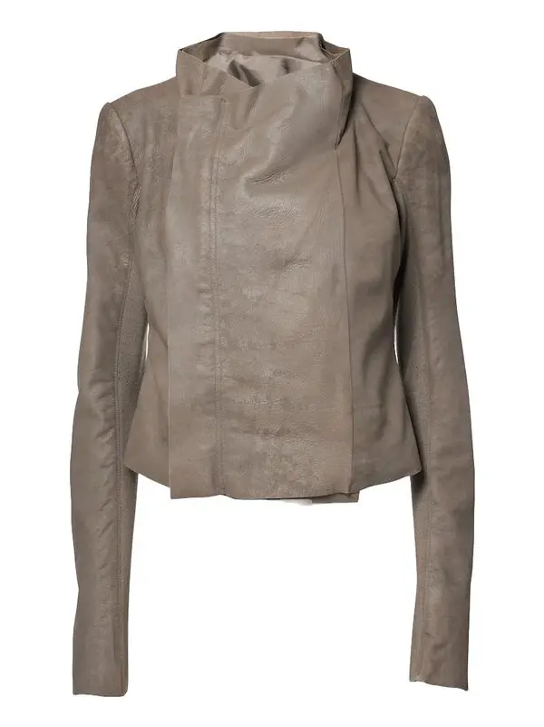 Rick Owens Leather Biker Jacket - Grey