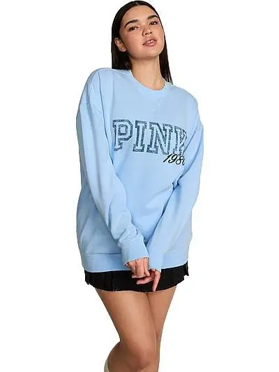 Pink Campus Fleece™ Oversized Crew Sweatshirt - Blue