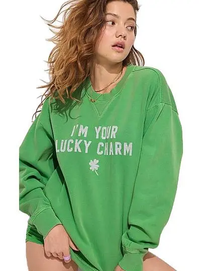 Pink Campus Fleece™ Oversized Crew Sweatshirt - Green
