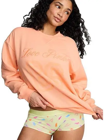 Pink Campus Fleece™ Oversized Crew Sweatshirt - Orange