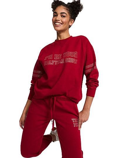 Pink Campus Fleece™ Crew Sweatshirt - Red