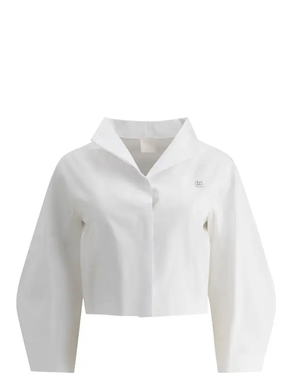 Givenchy Cropped Poplin Shirt - White