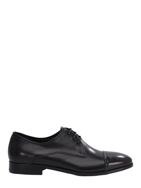 FABI Leather Brogue Lace Up Shoes - Black