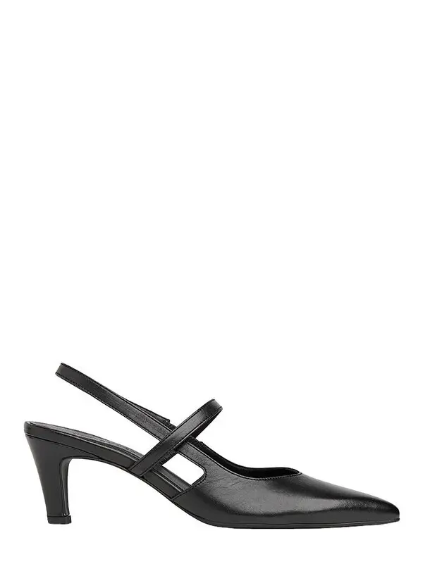 Whistles Cecily Pointed Toe Slingback Kitten Heel Pumps - Black