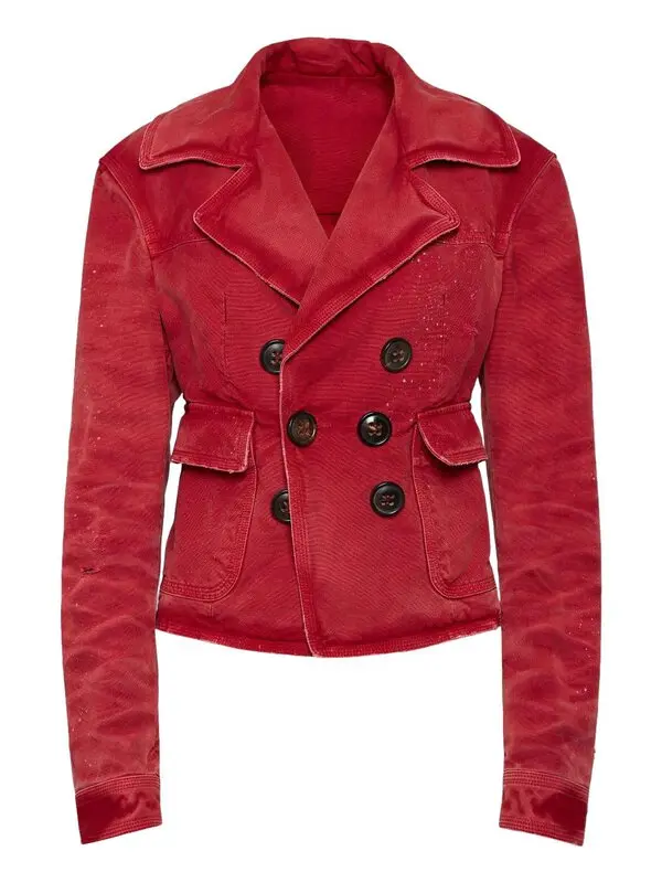 Dsquared2 Double-breasted Denim Jacket - Red
