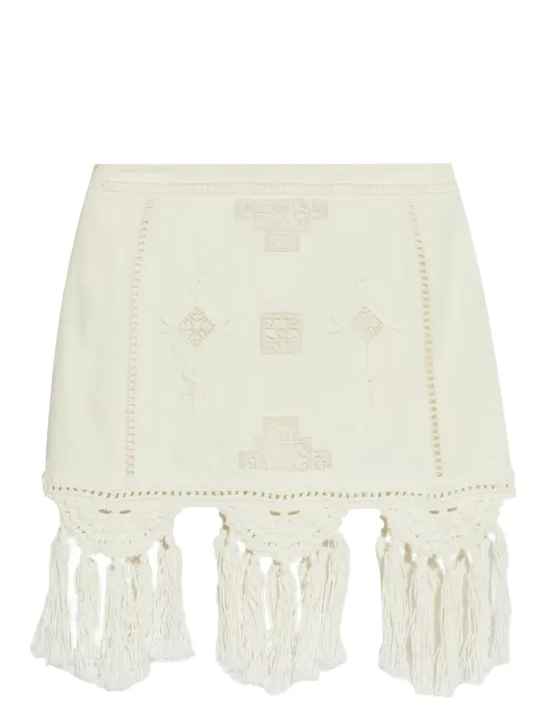 Isabel Marant Sandra Macramé Mini Skirt - White