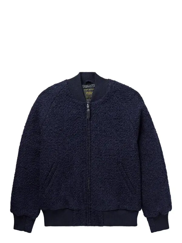 Golden Bear The Jenner Padded Wool-blend Bouclé Bomber Jacket - Blue