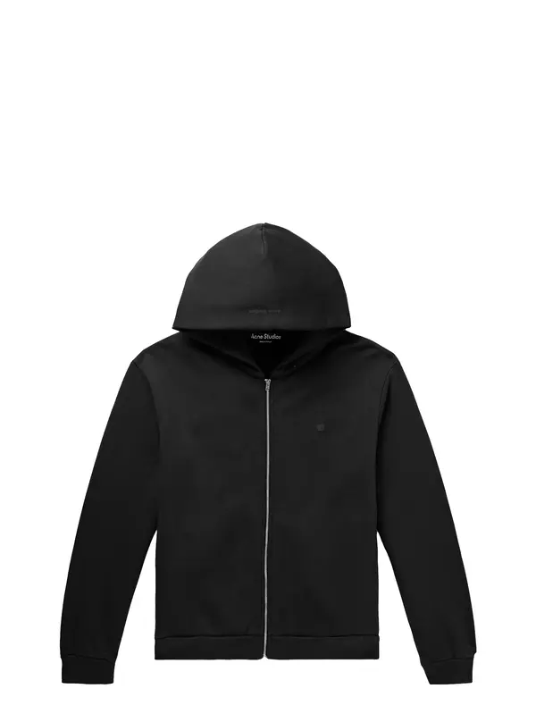 Acne Studios Fupiter Logo-appliquéd Zip-up Hoodie - Black