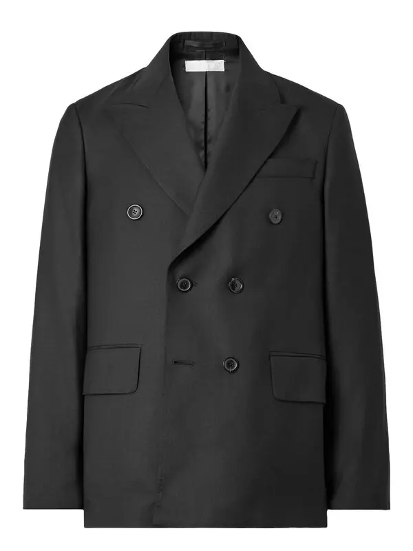 Our Legacy Double-breasted Unstructured Wool Blazer - Black