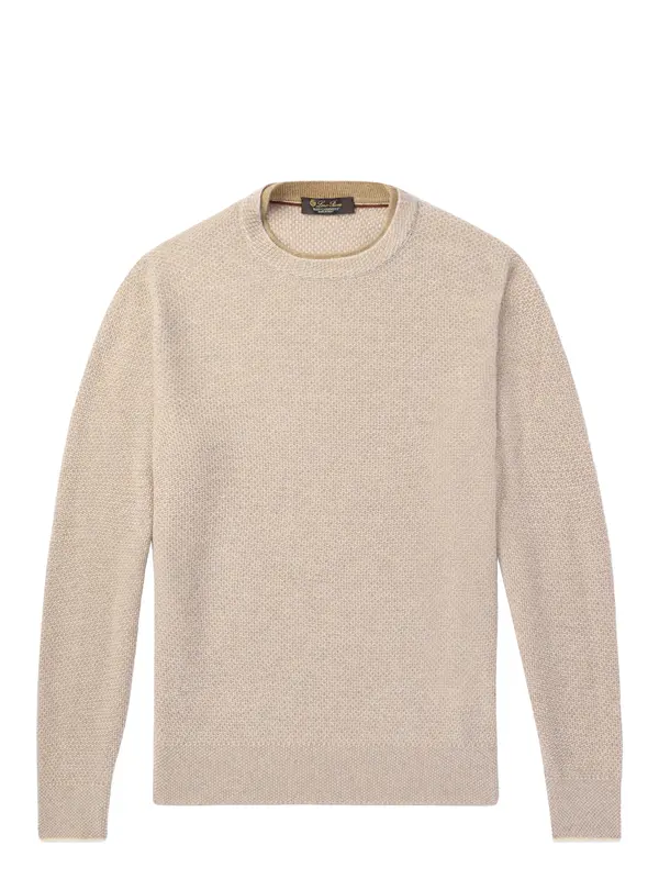 Loro Piana City Birdseye Baby Cashmere Sweater - Neutrals
