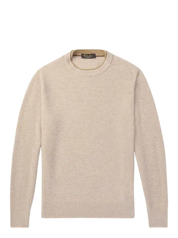 Loro Piana City Birdseye Baby Cashmere Sweater - Neutrals