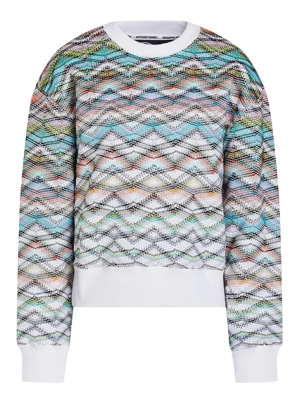 Missoni Metallic Crochet-knit Cotton-blend Sweatshirt - White