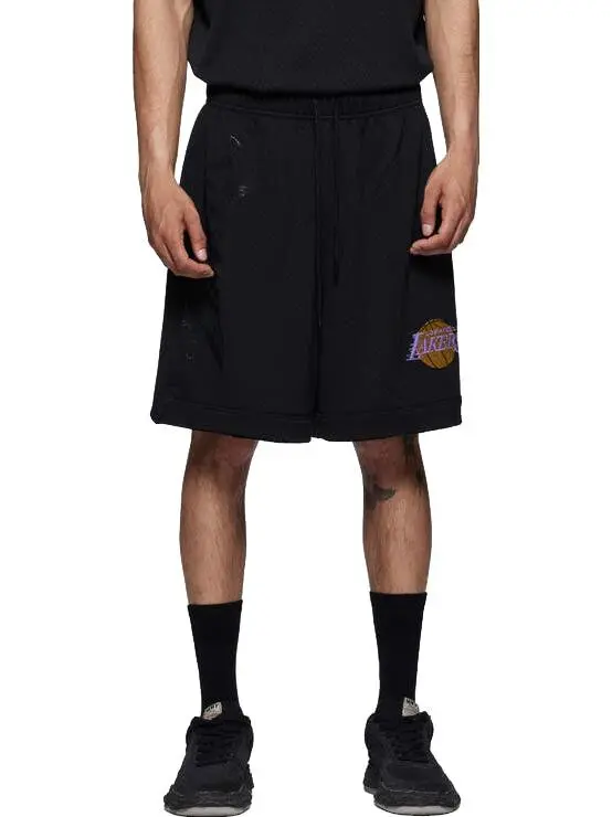 PURPLE BRAND La Lakers Mesh Shorts - Black