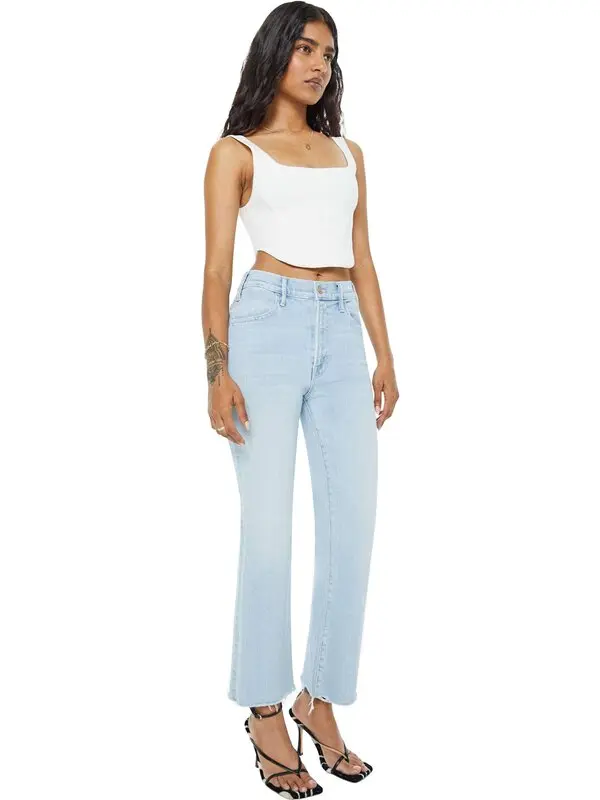 MOTHER Petites The Lil Hustler Ankle Fray Ball's In Your Court Jeans - Blue