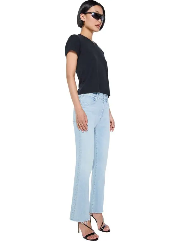 MOTHER Petites The Lil Hustler Ankle Fray Ball's In Your Court Jeans - Blue