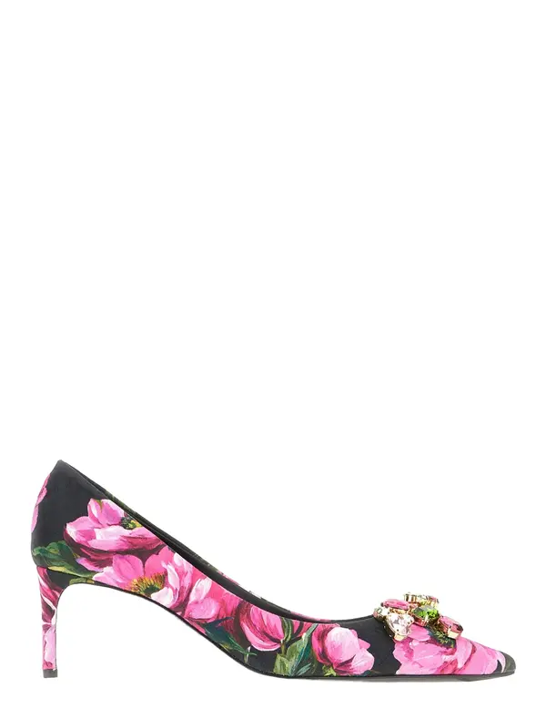 Dolce & Gabbana Floral-print Pumps - Pink