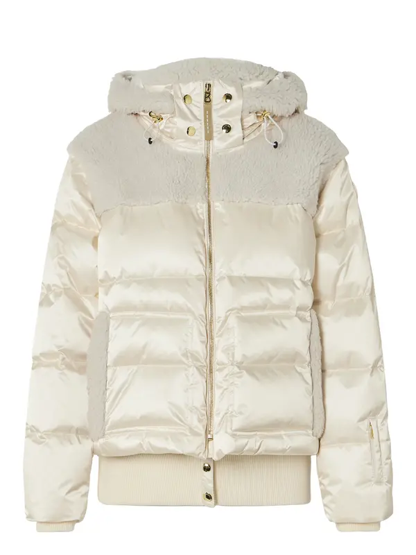 Bogner Dia Hooded Shearling-trimmed Quilted Down Ski Jacket - Cream