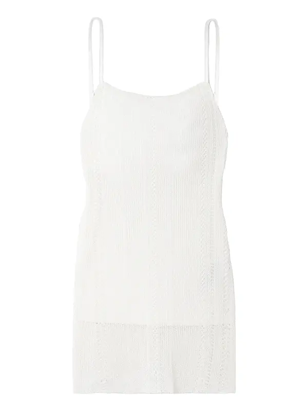 Faithfull The Brand Treillis Crocheted Cotton-blend Tank - White