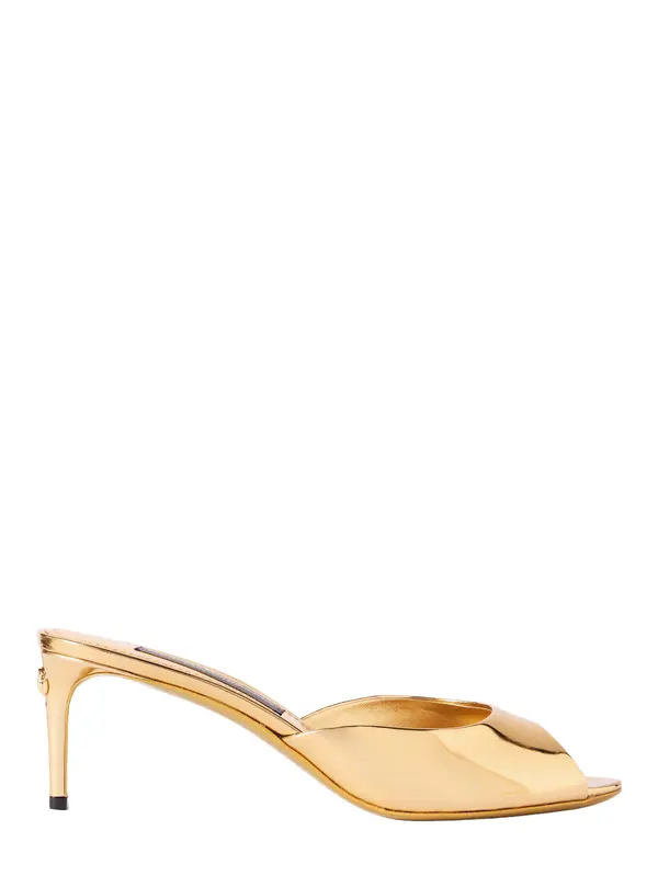 Dolce & Gabbana Metallic-leather Mules - Gold