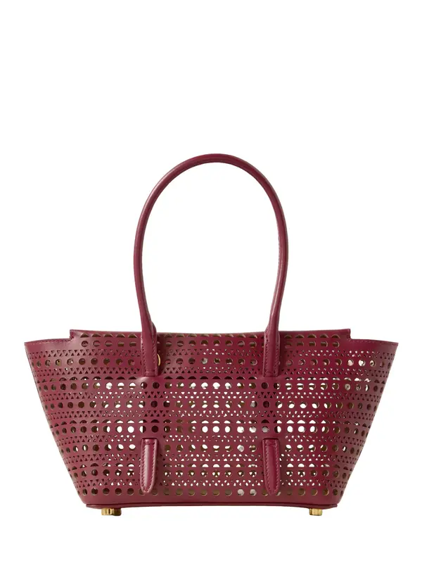Alaïa New Mina 20 Leather Tote - Burgundy