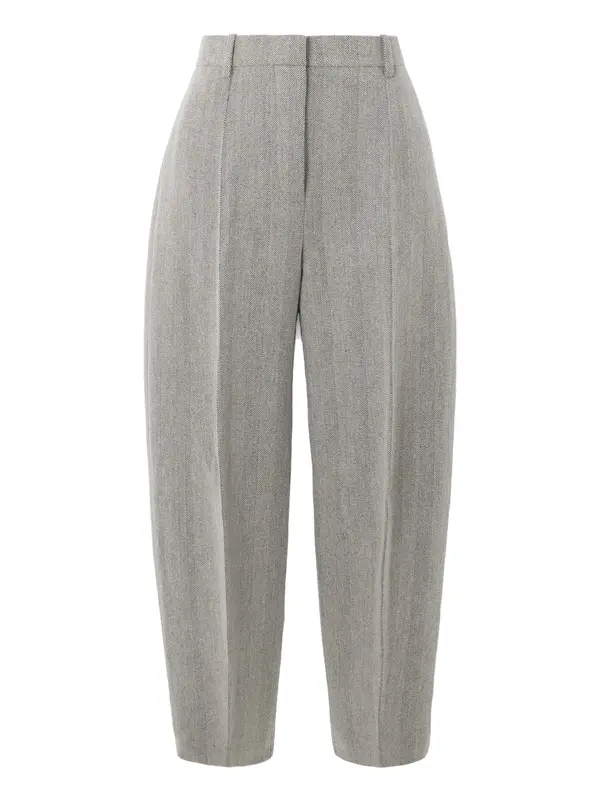 Loro Piana Dan Cropped Tapered Pants - Gray