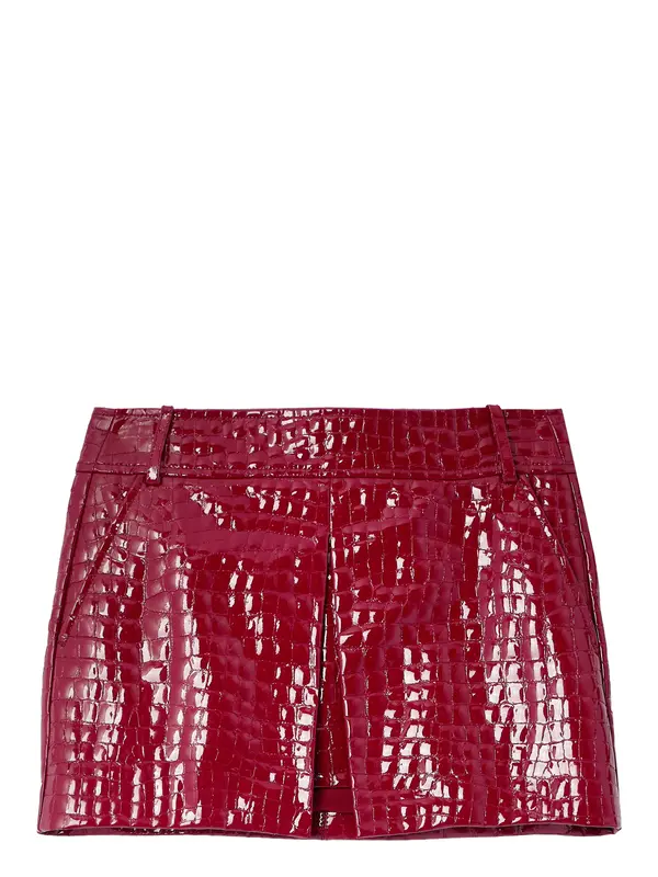 TOM FORD Croc-effect Patent-leather Mini Skirt - Pink