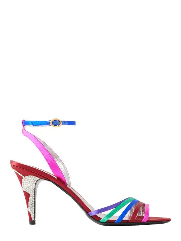 Valentino Garavani Ladycrush 85 Crystal-embellished Sandals - Multi