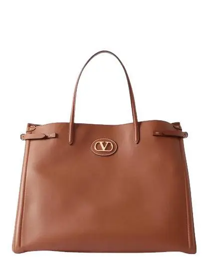 Valentino Garavani Antibes Large Leather Tote - Brown