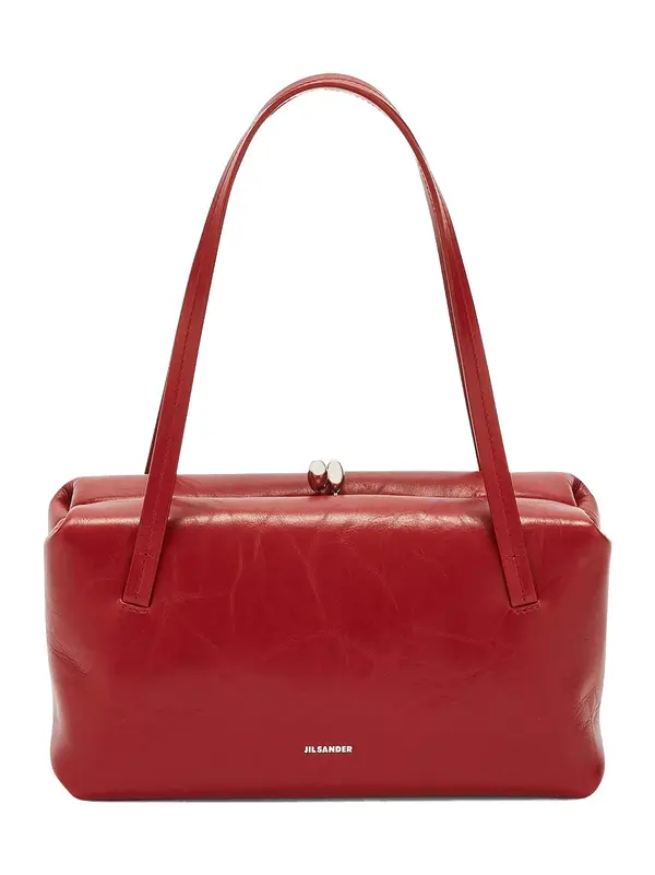 JIL SANDER Goji Pillow Leather Shoulder Bag - Red