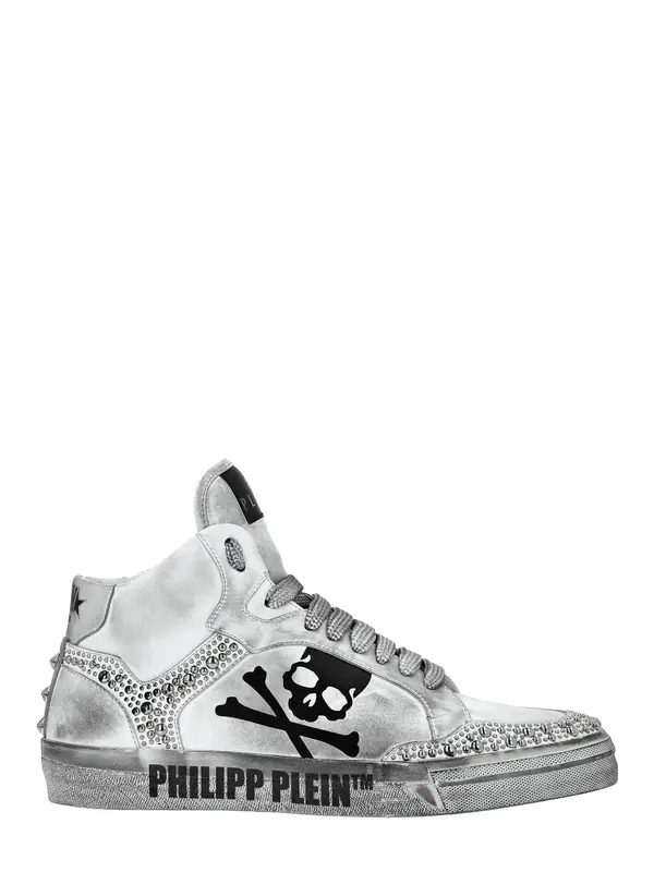 Philipp Plein Studded Retrokickz Tm Sneakers - White