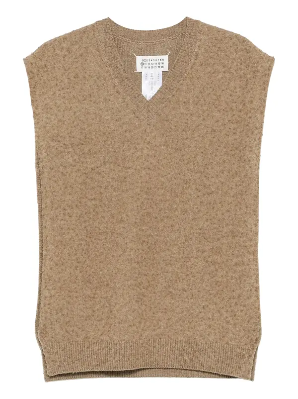 MAISON MARGIELA Piled-knit Vest - Brown