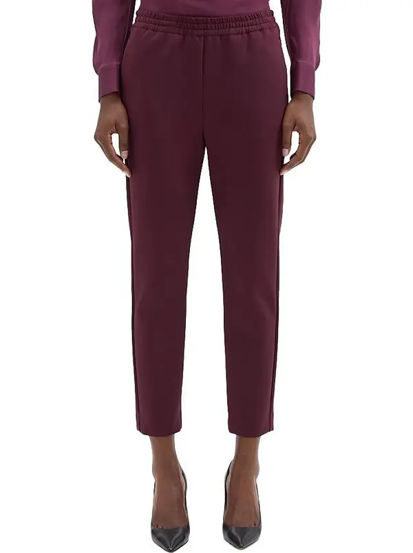 Theory Tapered Polished Pants - Burgundy