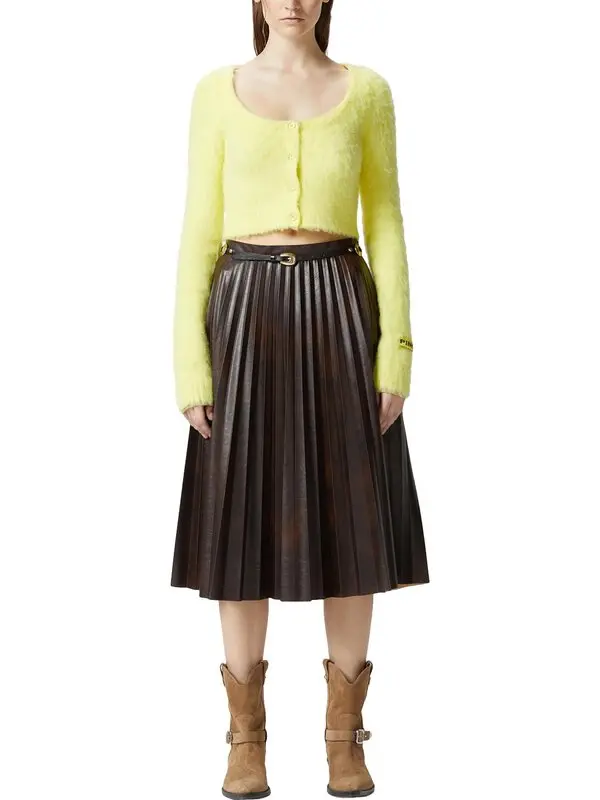 Pinko Kudrika Gonna Skirt - Brown Leather