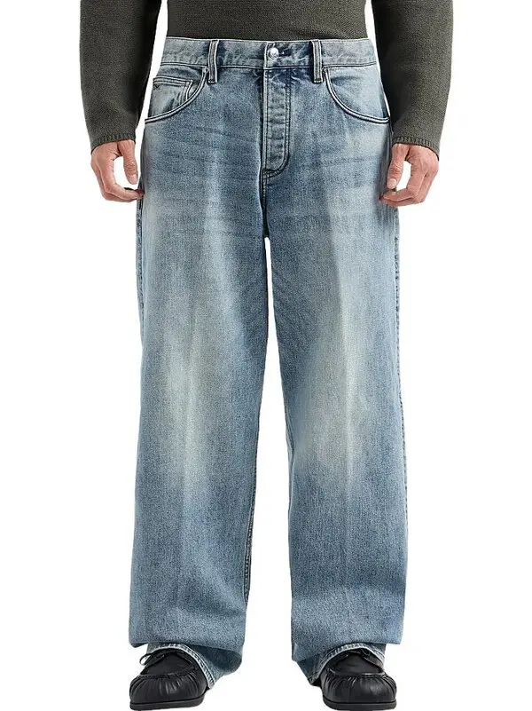 Emporio Armani Relaxed Fit Stonewashed Jeans - Denim Blue