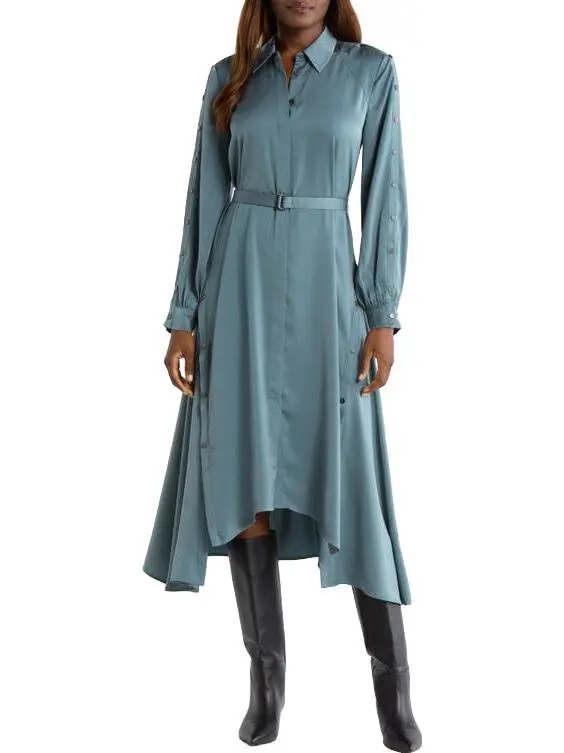 ALLSAINTS Lexi Long Sleeve High-low Shirt Dress - Steel Blue