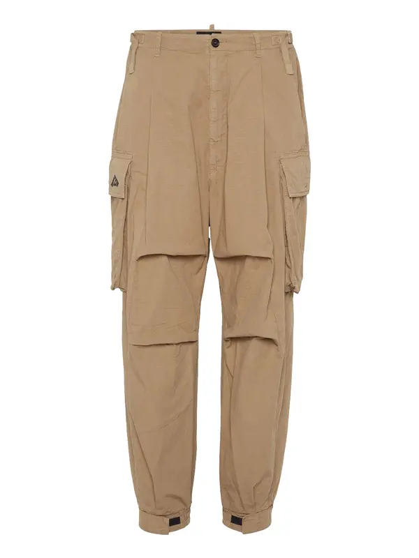 Dsquared2 Cotton Cargo Trousers - Neutrals