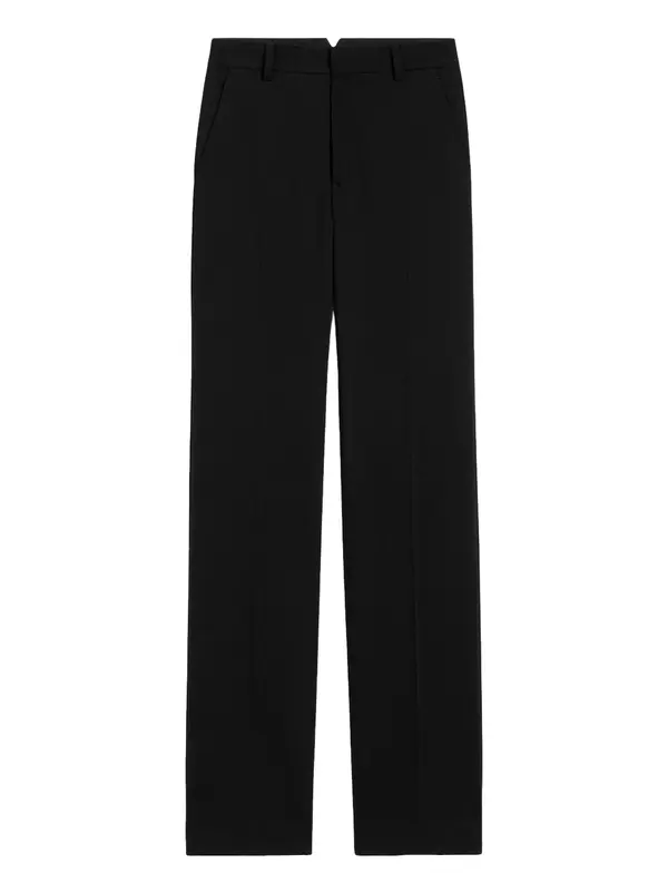 Ami Contrasted Straight-leg Trousers - Black
