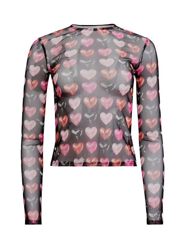 FLEUR DU MAL Heartbreaker Long Sleeve Top - Heartbreaker Print
