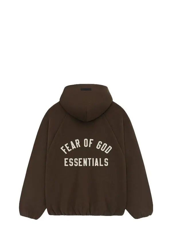 Fear Of God Essentials Brushed Hooded Bomber Jacket - Brown