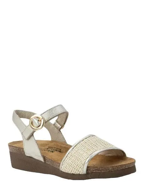 Naot Cecile Wedge Sandals - Rdnt Gold Leather/ Blonde