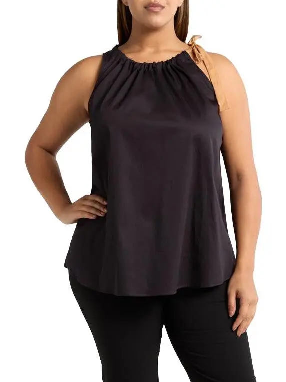 HARSHMAN Acadia Sleeveless Cotton Top - Black