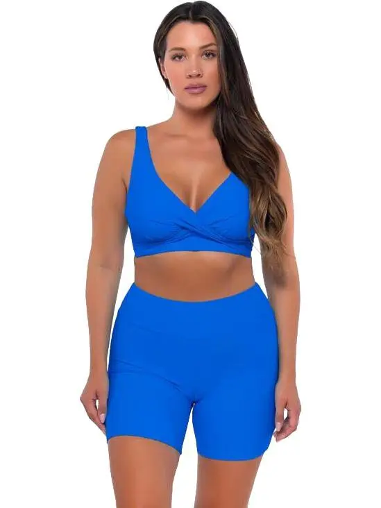 SUNSETS ESCAPE Bayside Bike Short Swim Bottom - Electric Blue