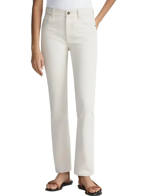 Lafayette 148 New York Reeve High-waist Straight-leg Ankle Jeans - Washed Ecru