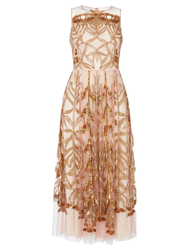 TEMPERLEY LONDON Inez Cocktail Midi Dress - Neutrals