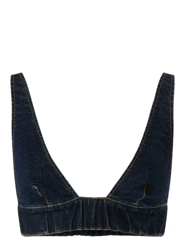 Pinko Denim Crop Top - Blue
