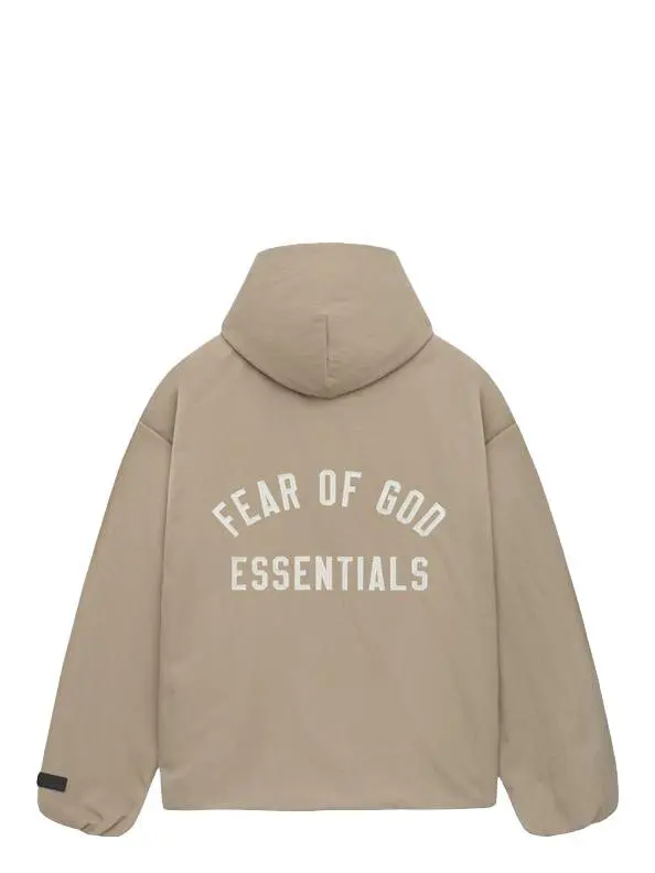Fear Of God Essentials Textured Nylon Hooded Coaches Jacket - Desert Sand