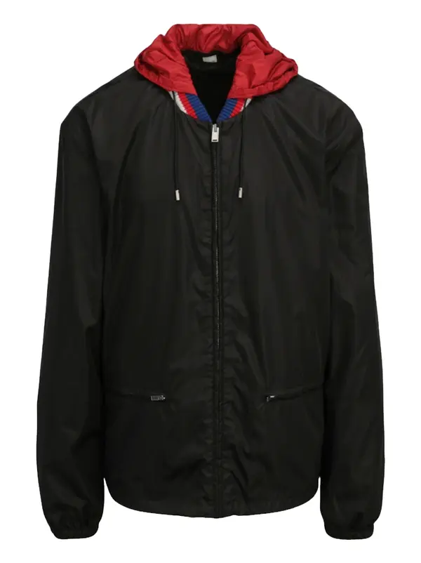 Gucci Hooded Nylon Jacket - Black/ruthenium Grey