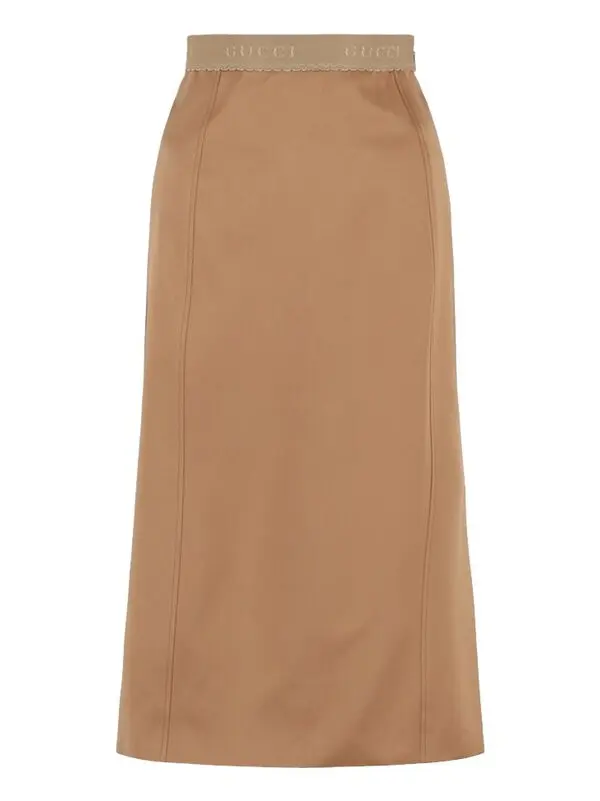 Gucci Silk Midi Skirt - Brown