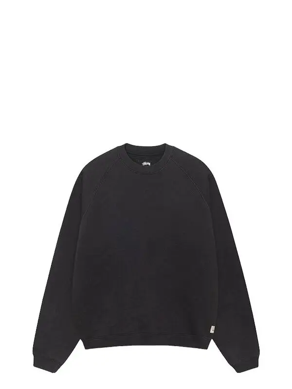 StÜssy Fleece Raglan Crew - Washed Black