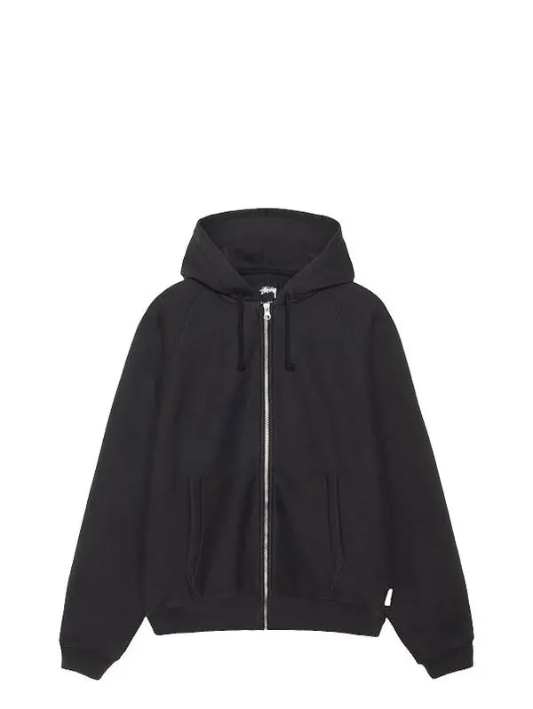 StÜssy Raglan Zip Hoodie - Washed Black